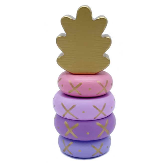Pink Pineapple Stacking Toy by Keiki Kaukau | cribhawaii.com